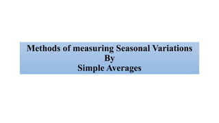Method of simple averages | PPTX