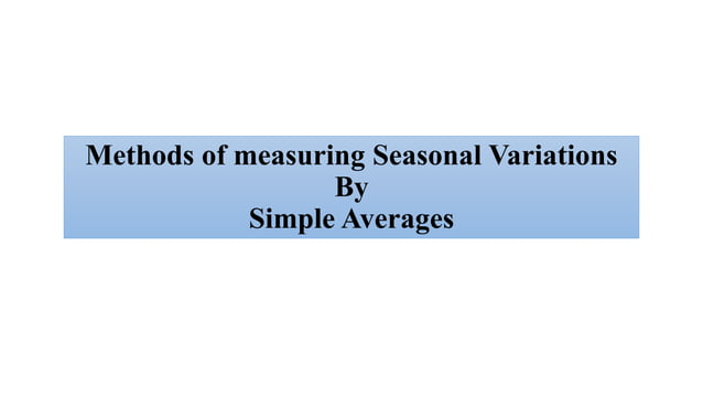 Method of simple averages | PPTX