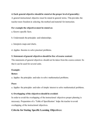 Method of stating instructional objectives | DOCX