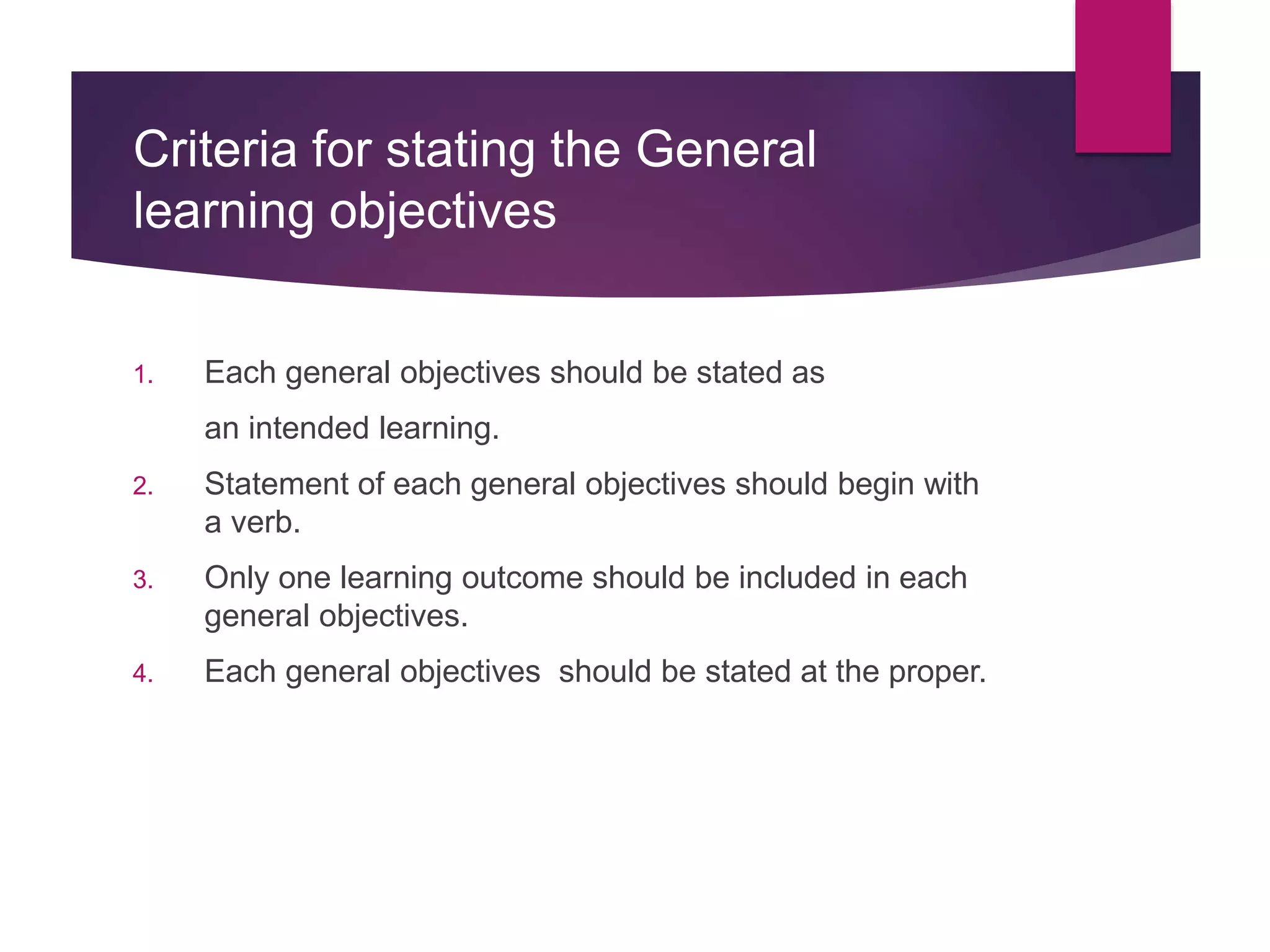Method of stating learning objectives outcomes | PPT