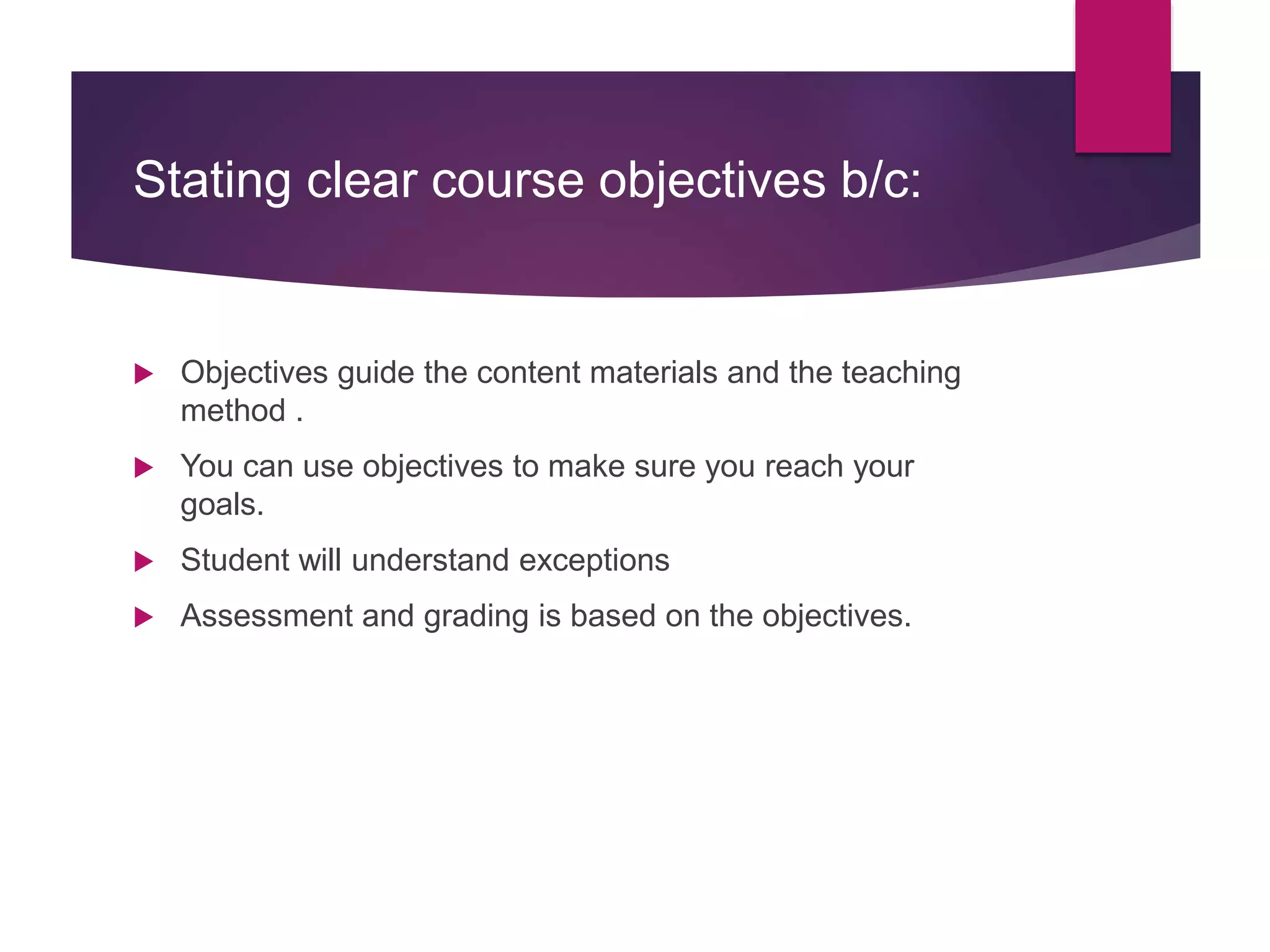 Method of stating learning objectives outcomes | PPTX