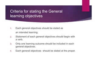 Method of stating learning objectives outcomes | PPT