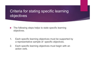 Method of stating learning objectives outcomes | PPT
