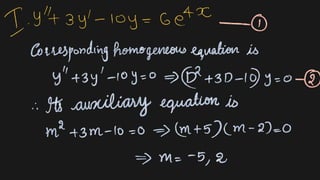 Method of undetermined coefficients ::: solved problems part1 | PDF