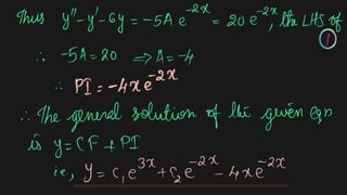 Method of undetermined coefficients ::: solved problems part1 | PPT