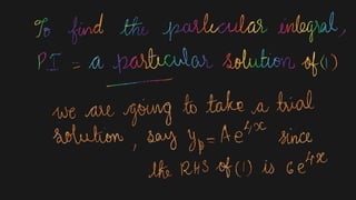 Method of undetermined coefficients ::: solved problems part1 | PDF