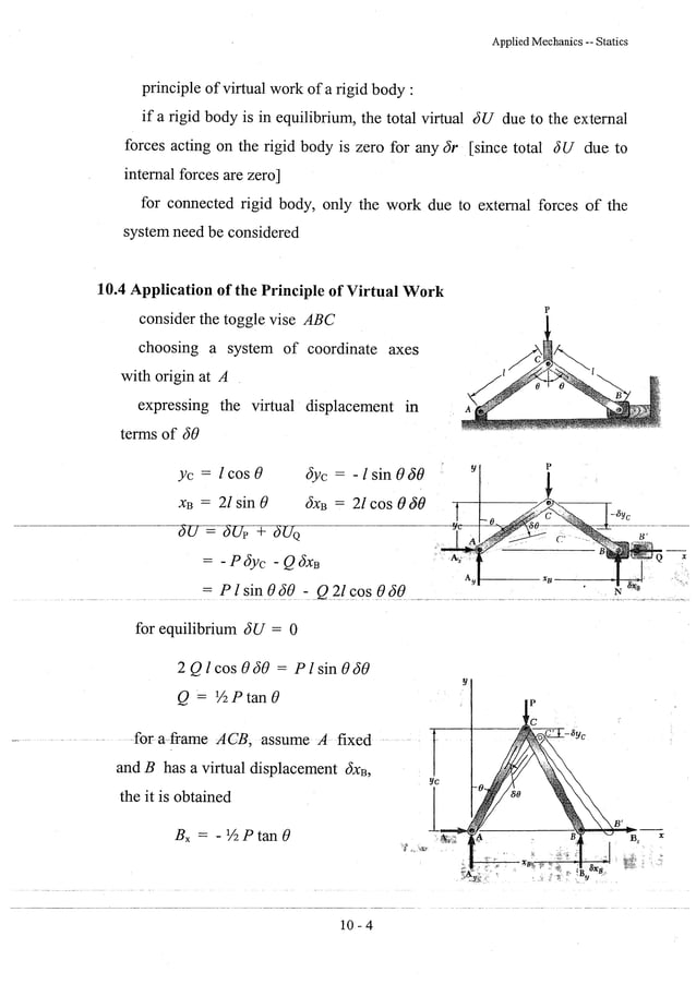 Method of virtual work | PDF