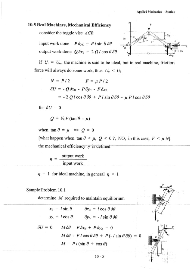Method of virtual work | PDF