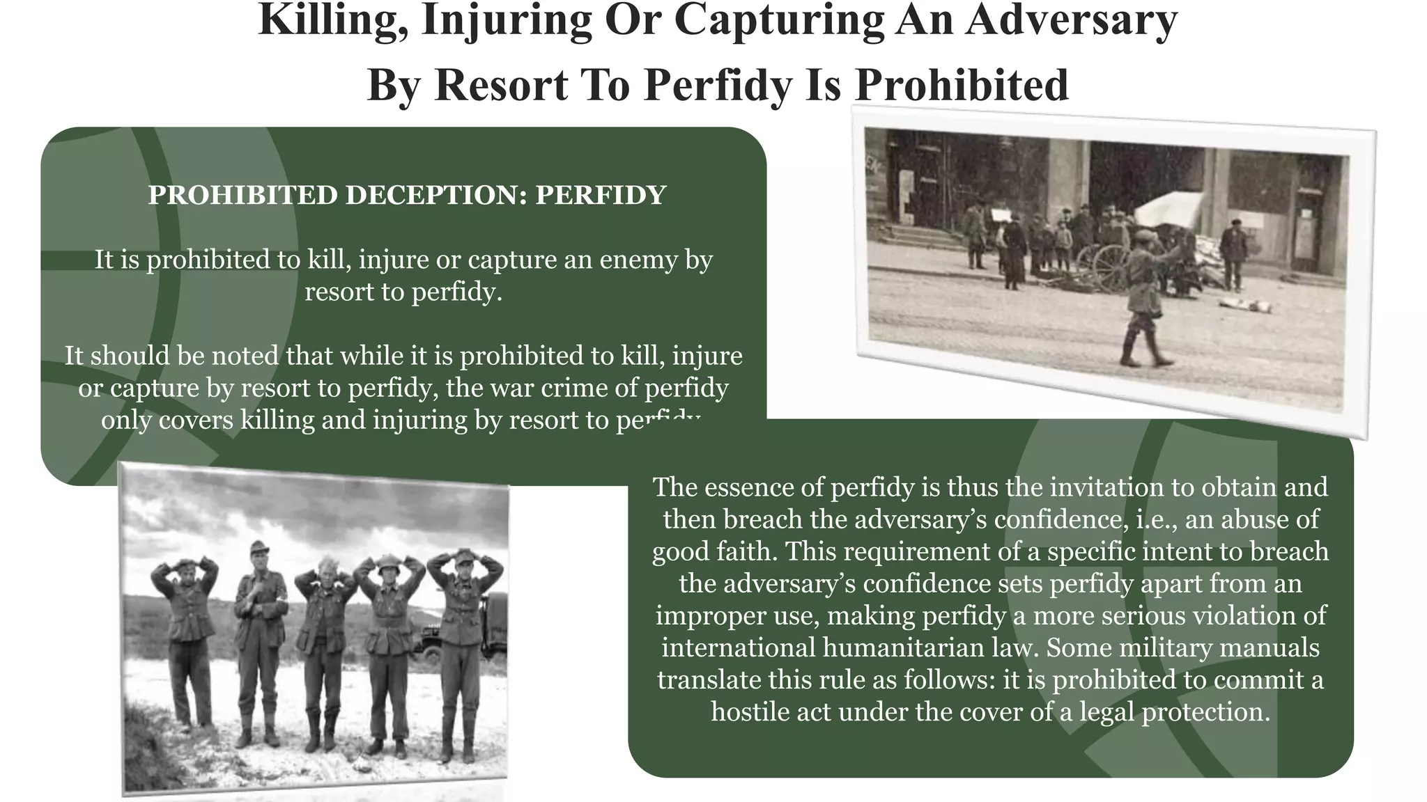 METHOD OF WARFARE DECEPTION:RUSE AND PERFIDY IN MILITARY OPERATION | PPTX