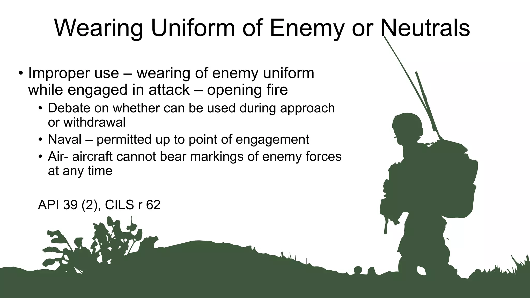 METHOD OF WARFARE DECEPTION:RUSE AND PERFIDY IN MILITARY OPERATION | PPTX