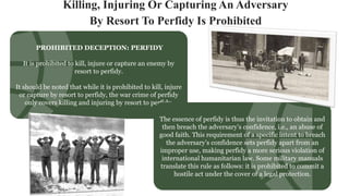 METHOD OF WARFARE DECEPTION:RUSE AND PERFIDY IN MILITARY OPERATION | PPTX