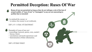 METHOD OF WARFARE DECEPTION:RUSE AND PERFIDY IN MILITARY OPERATION | PPTX