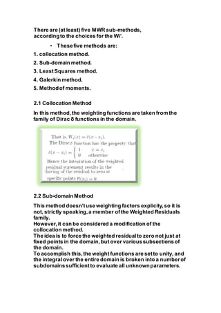 Method of weighted residuals | DOCX