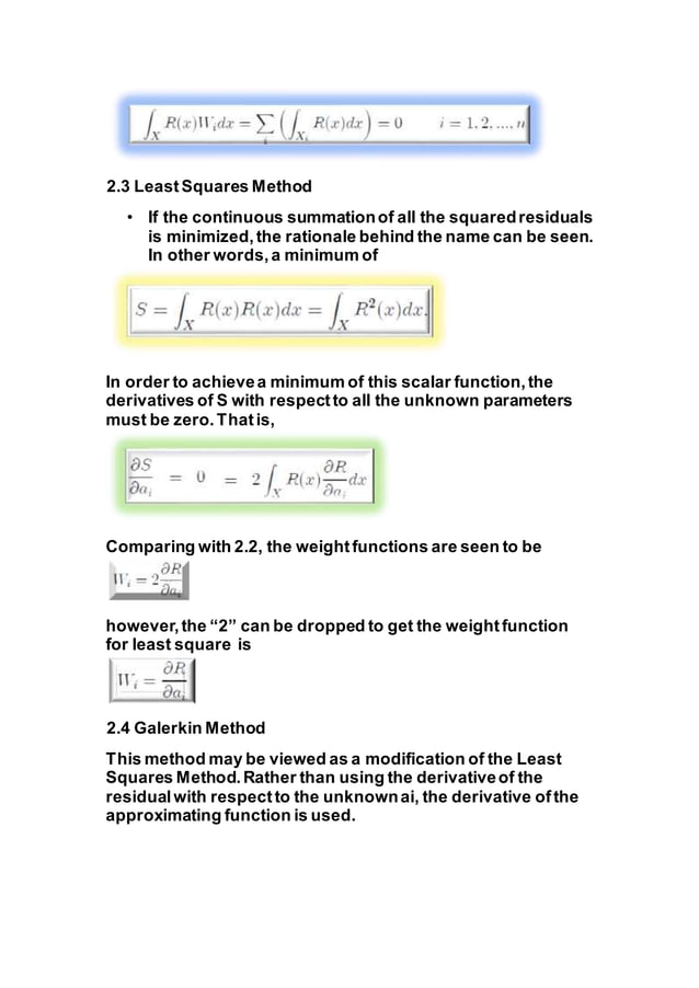 Method of weighted residuals | DOCX | Web Development | Internet
