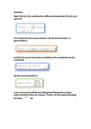 Method of weighted residuals | DOCX