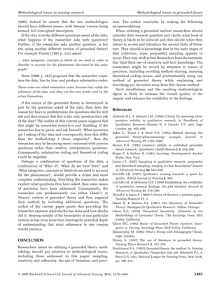 Methodological issues in grounded theory | PDF