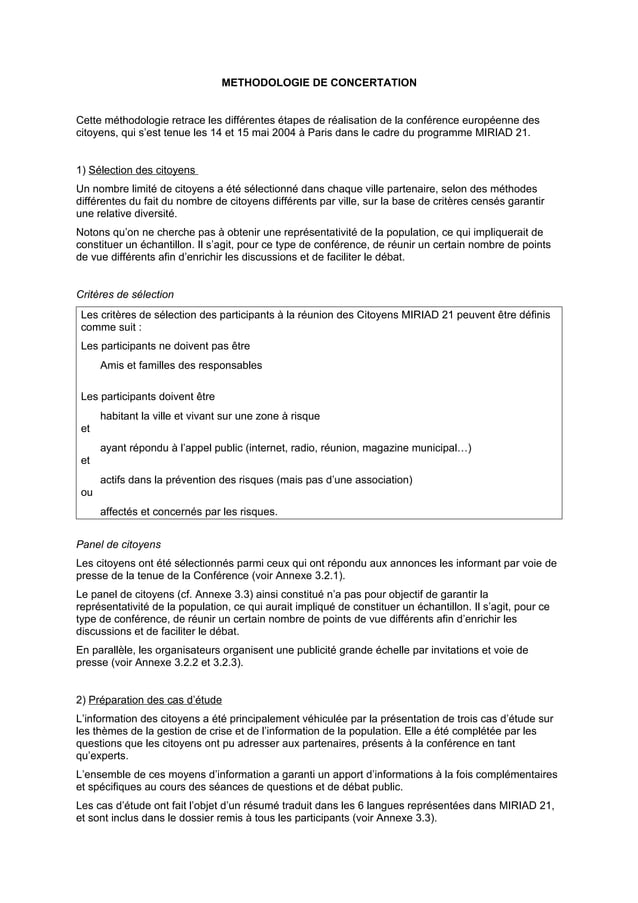 Methodologie de concertation (1) | DOC