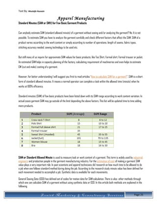 Apparel Manufacturing Methodology | DOC