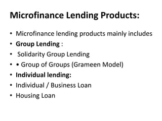Introduction to Micro finance - the Lending Methodology | PPTX