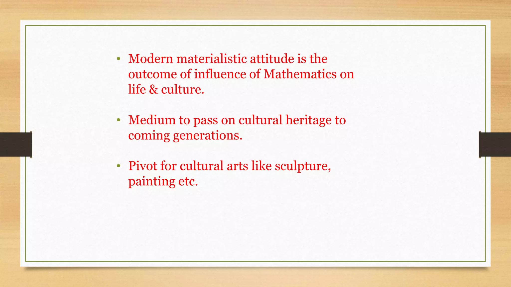 Values of Mathematics | PPTX