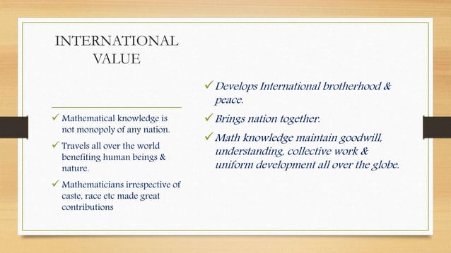 Values of Mathematics | PPTX