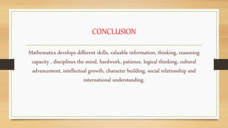 Values of Mathematics | PPTX