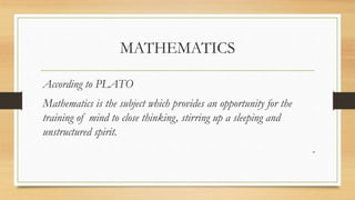Values of Mathematics | PPTX