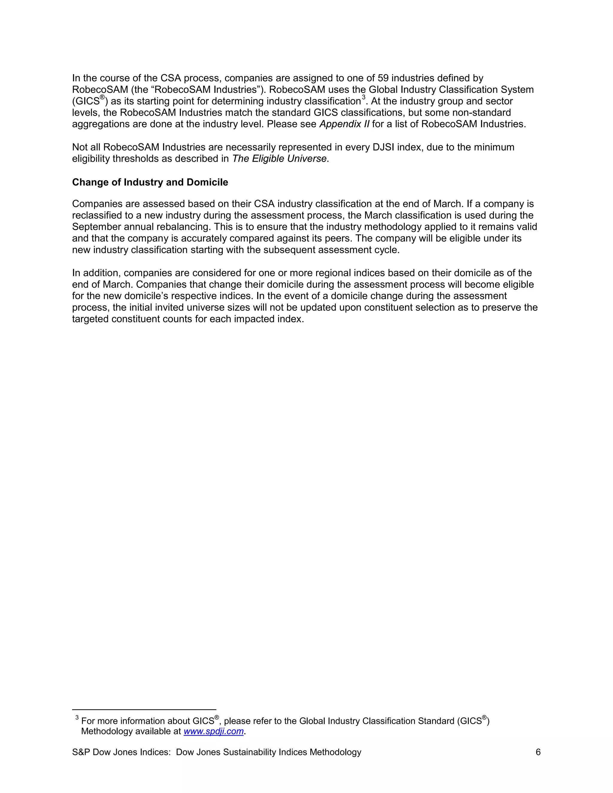 Dow Jones Sustainability Indices Methodology | PDF