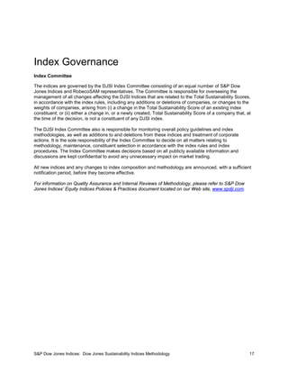 Dow Jones Sustainability Indices Methodology | PDF