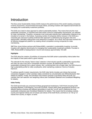 Dow Jones Sustainability Indices Methodology | PDF