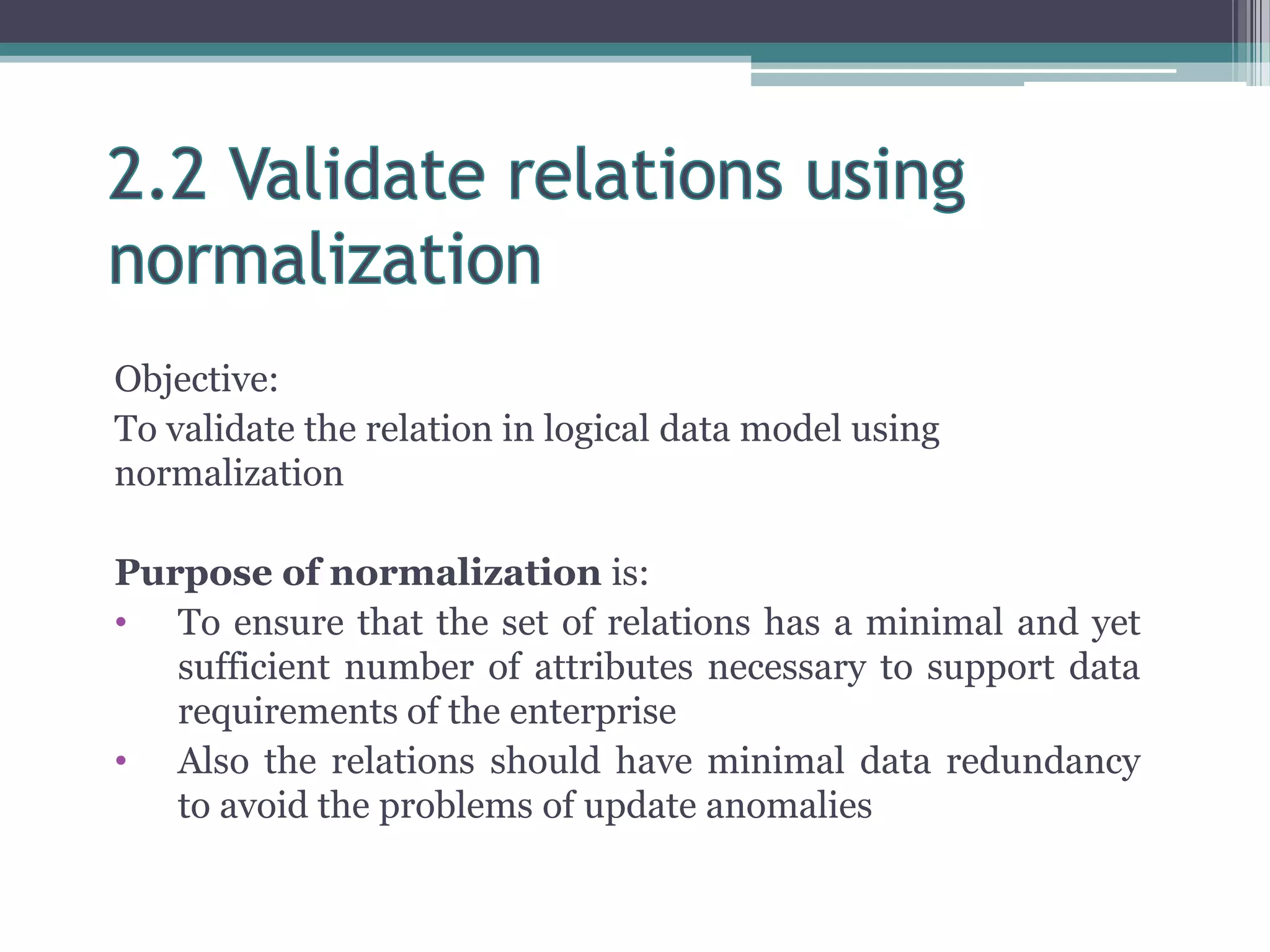 Methodology logical database design for the relational | PPTX