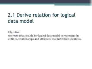 Methodology logical database design for the relational | PPT