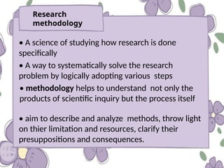 METHODOLOGY IN RESEARCH DISCUSSION IN PPT | PPTX