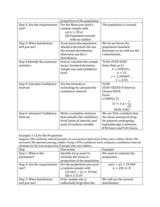 Confidence Interval for Mean and Proportion (Methodology) | PDF