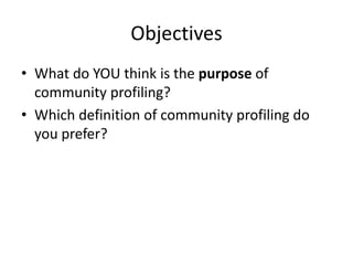 Methodology for community profiles | PPTX
