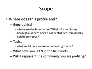 Methodology for community profiles | PPTX