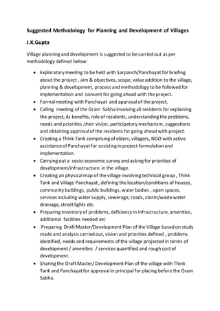 Methodology for planning and development of villages | DOCX