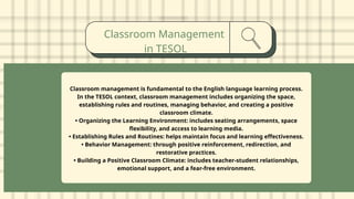 Methodology in TESOL Classroom Management, Assessment, and Interaction ...