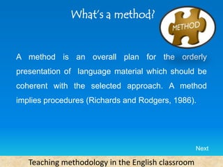 Methodology in the English Classroom | PPT