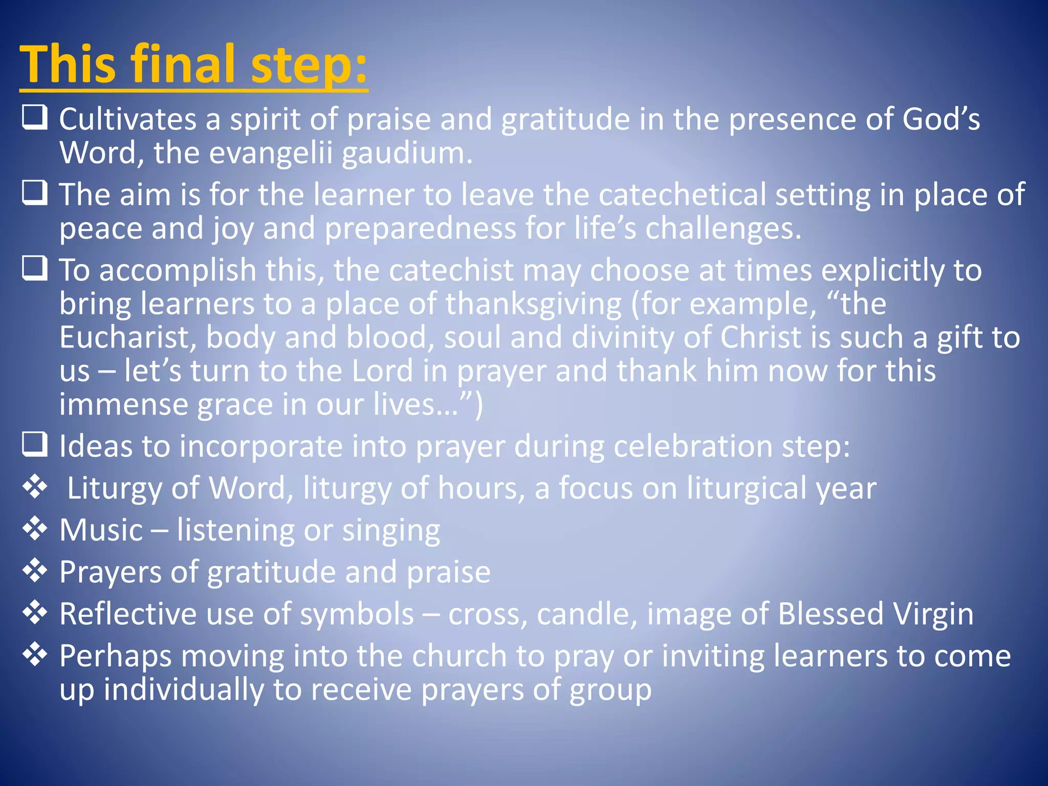 Methodology of catechesis 2 | PPTX