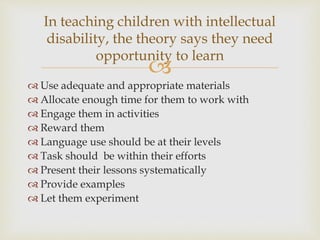 Methodology of Teaching Children with Intellectual Diability | PPTX