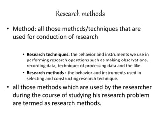 The difference between Method and Methodology | PPTX