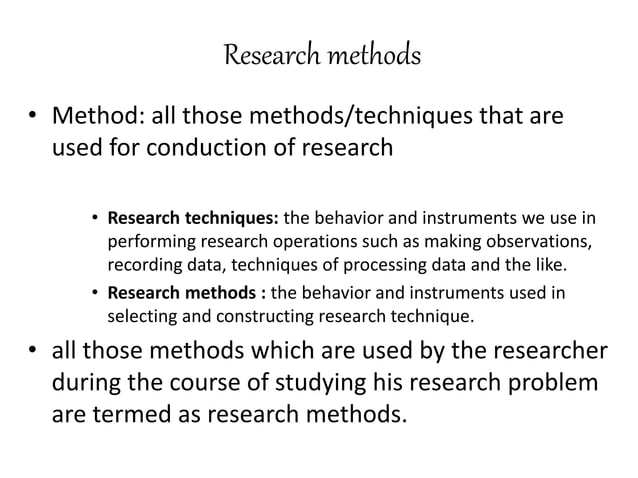 The difference between Method and Methodology | PPTX