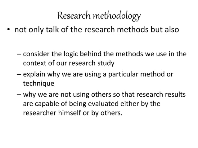 The difference between Method and Methodology | PPTX