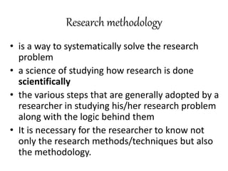 The difference between Method and Methodology | PPTX