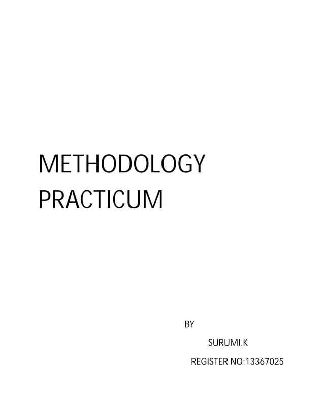 Methodology practicum(1) | PDF