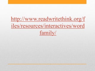 Words sets or word families | PPT
