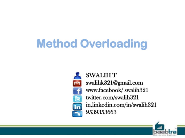what is method overloading? | PPT