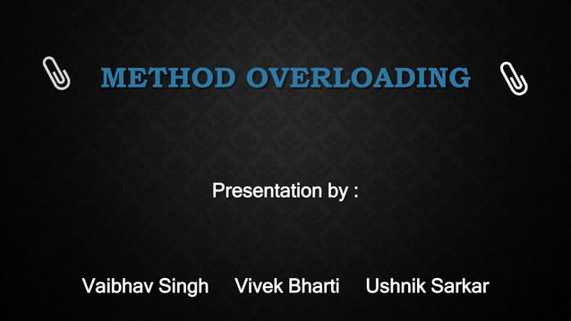 Method Overloading Pptx Programming Languages Computing