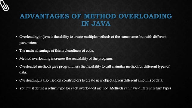 Method overloading | PPTX | Programming Languages | Computing